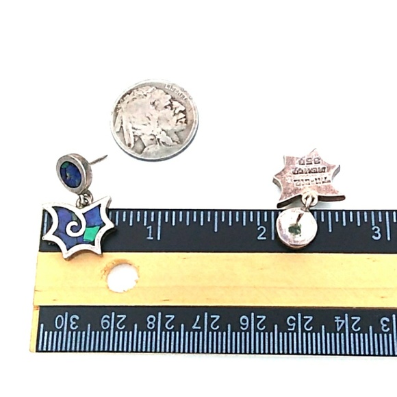 Vintage | Jewelry | 95 Silver Azurite Malachite Inlay Taxco Vintage ...